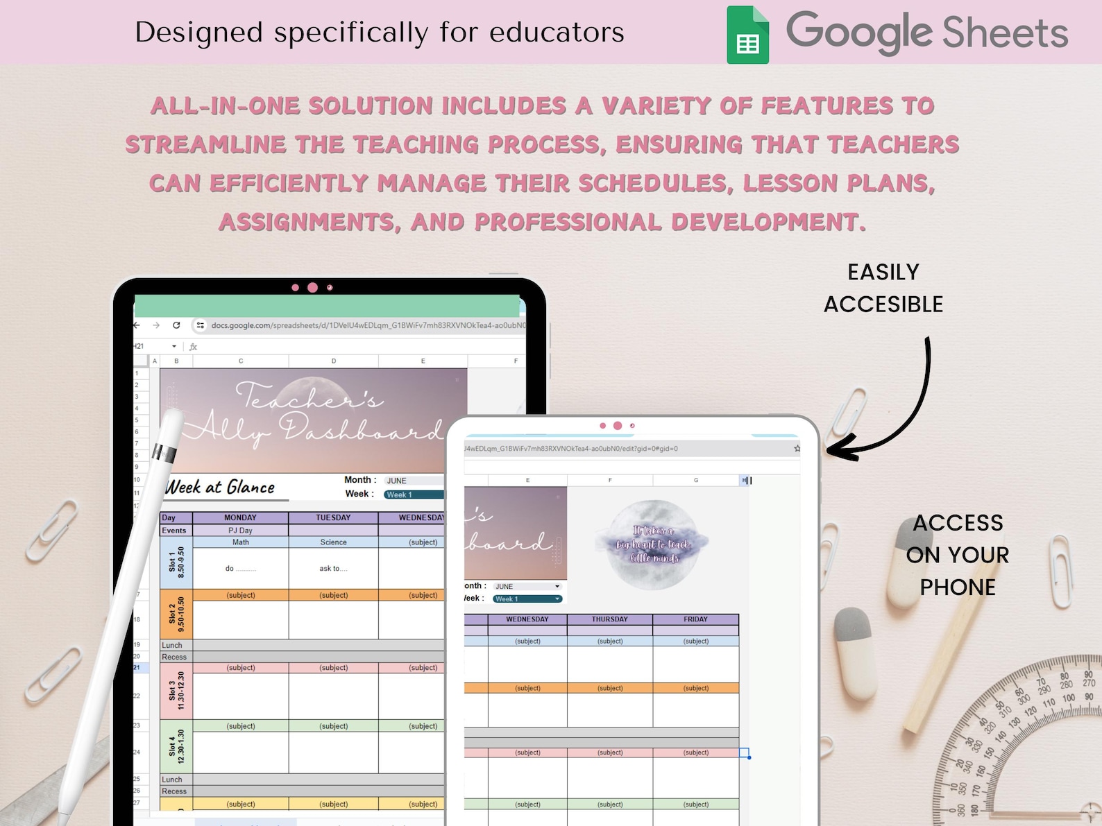 Ultimate Teacher Planner Spreadsheet, Teacher's Tracker, Teacher's ...