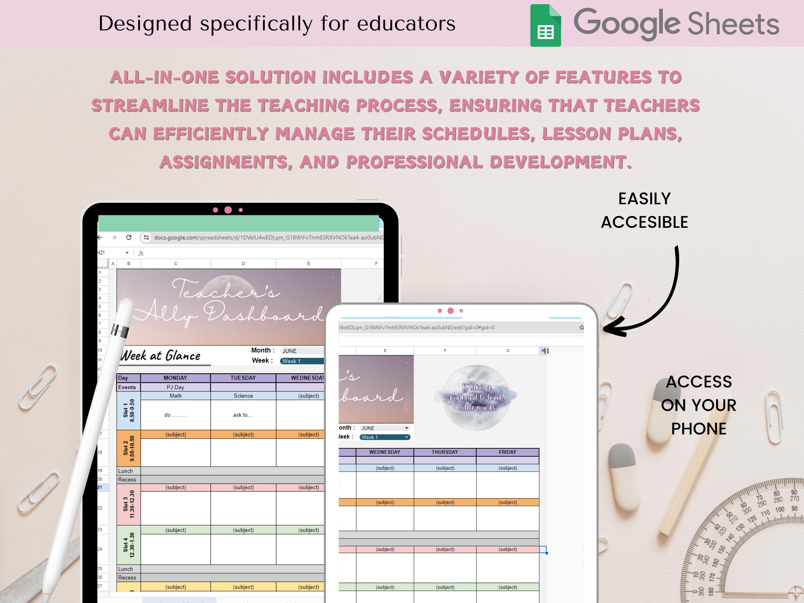 Ultimate Teacher Planner Spreadsheet, Teacher's Tracker, Teacher's ...