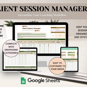 Client Session Tracker Spreadsheet, CRM, Client Management Google ...