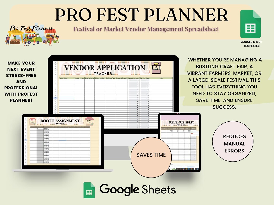 Festival Vendor Management Spreadsheet: Event Planner (google Sheet) - Etsy