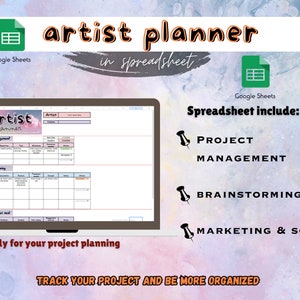 Artist Project Planner: Creative Workflow Tracker (google Sheet) - Etsy