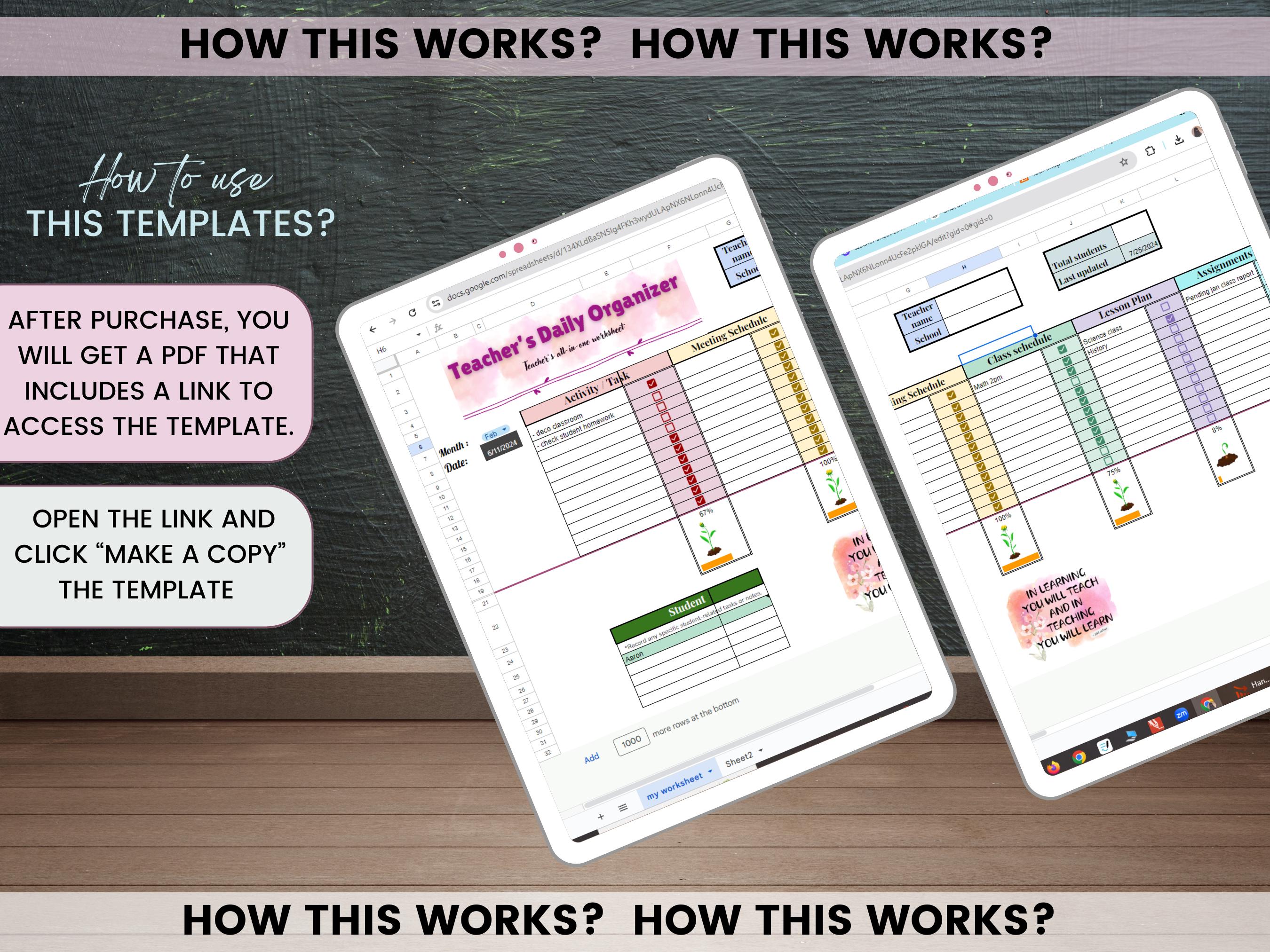 Teacher Planner Spreadsheet: Google Sheets Teacher Organizer (digital ...