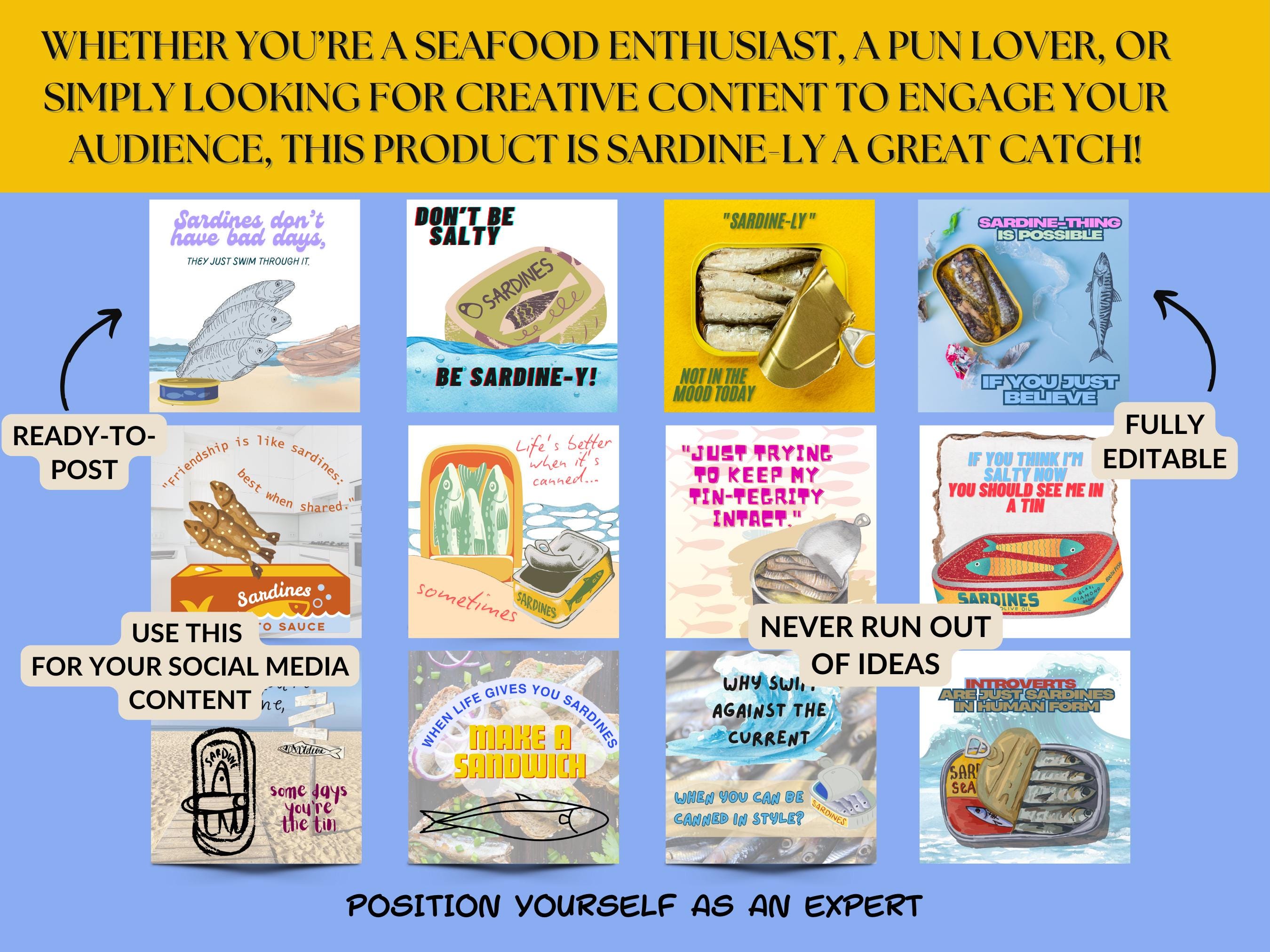 Sardine Meme Templates | Editable Canva Templates and PNG Files | Funny ...