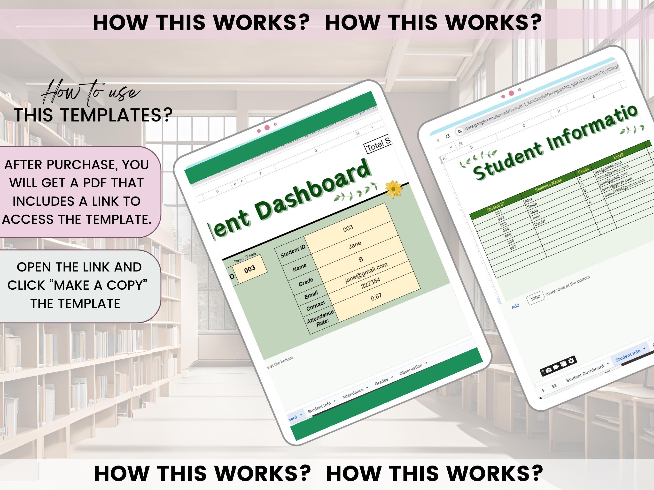 Student Overview Dashboard, Teacher Tracker Spreadsheet, Google Sheet ...