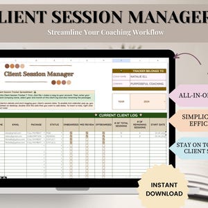 Client Session Tracker Spreadsheet, CRM, Client Management Google ...