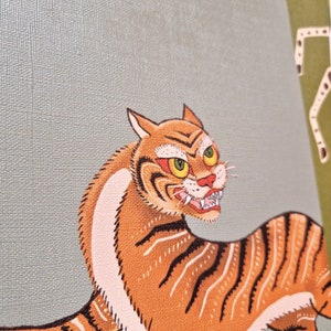 Traditional Tiger Wallpaper, Aztec Tiger Sage Wallpaper, Vintage ...