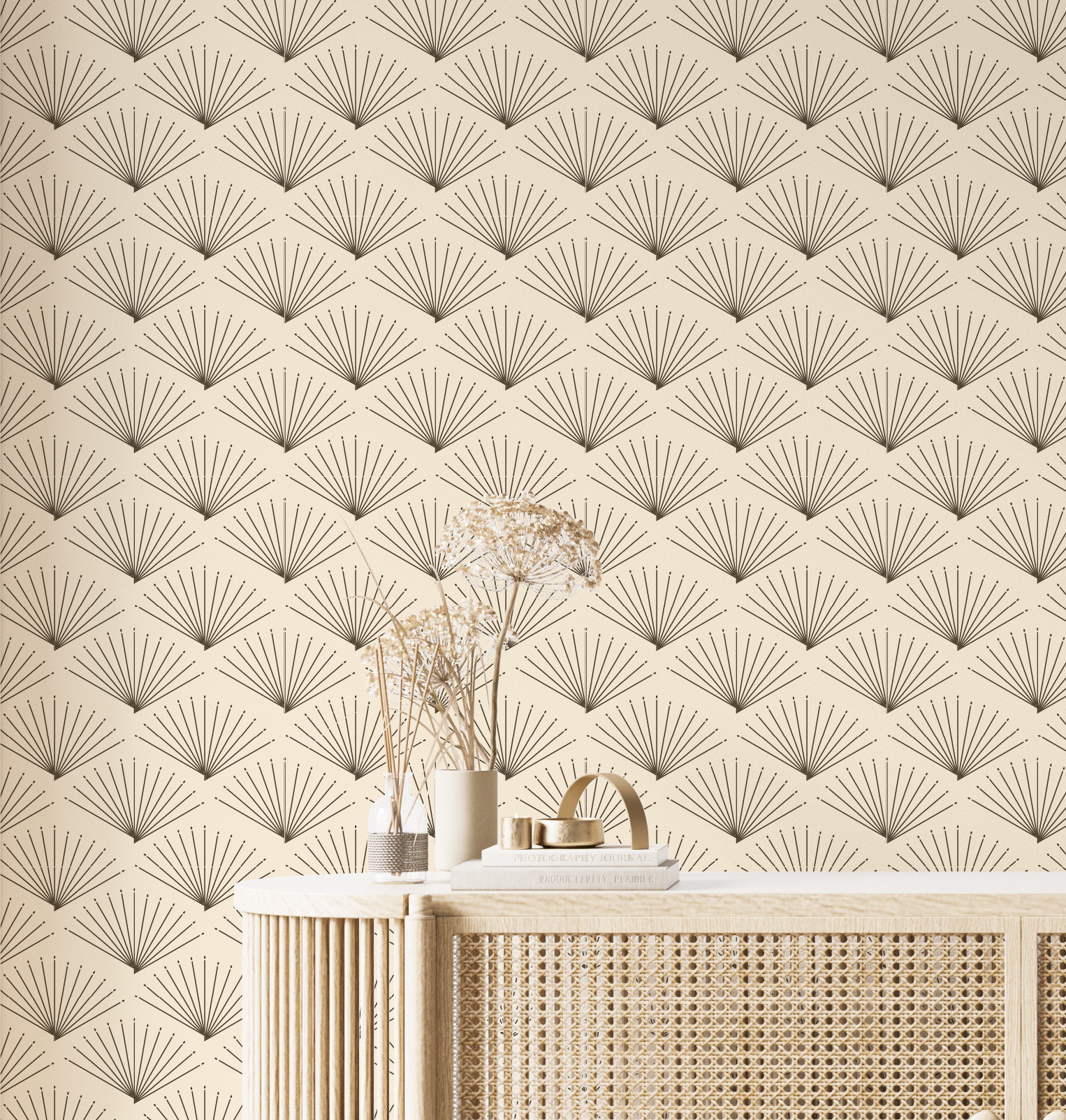 Art Deco Fan Wallpaper Retro Wallpaper Accent Retro - Etsy