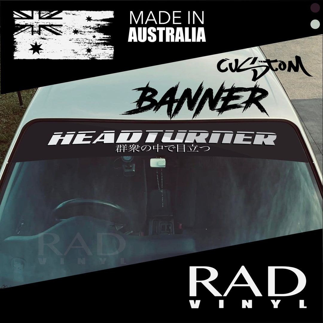 Custom TEXT Car Windshield Text Banner Vinyl Sticker Decal - Etsy