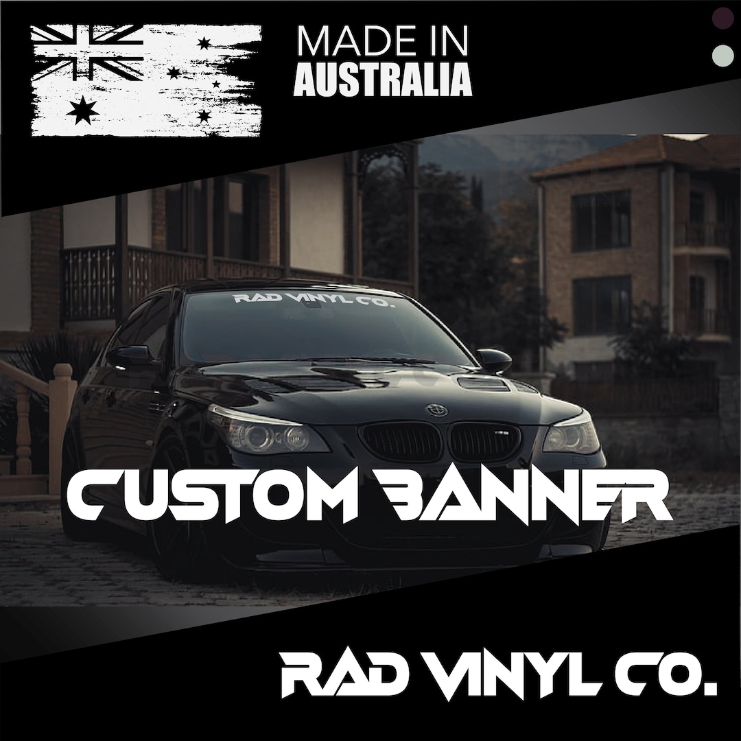 Custom TEXT Car Windshield Text Banner | Vinyl Sticker Decal - Etsy