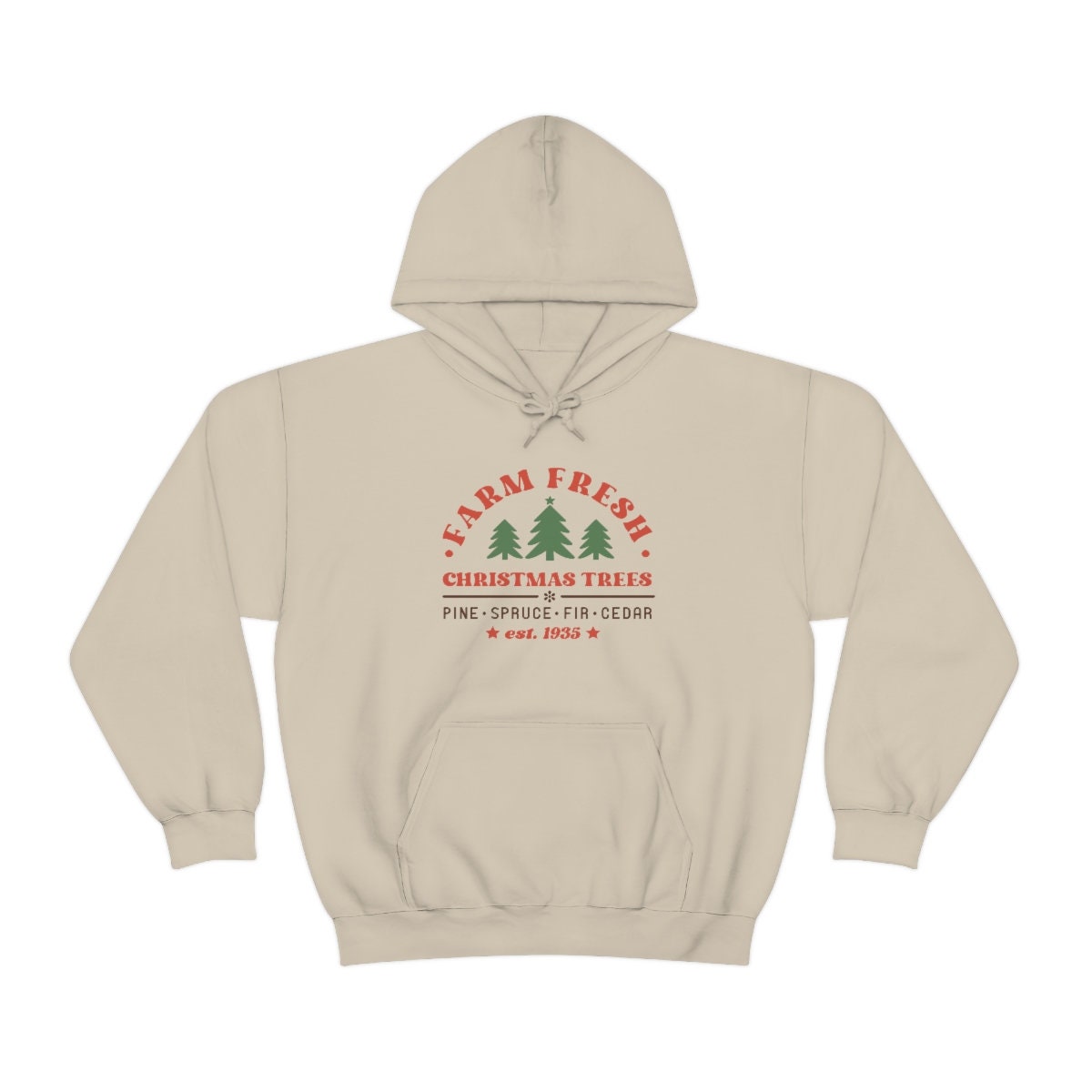 Christmas Trees Christmas Hooded Sweatshirt, Farm Fresh Christmas Trees ...