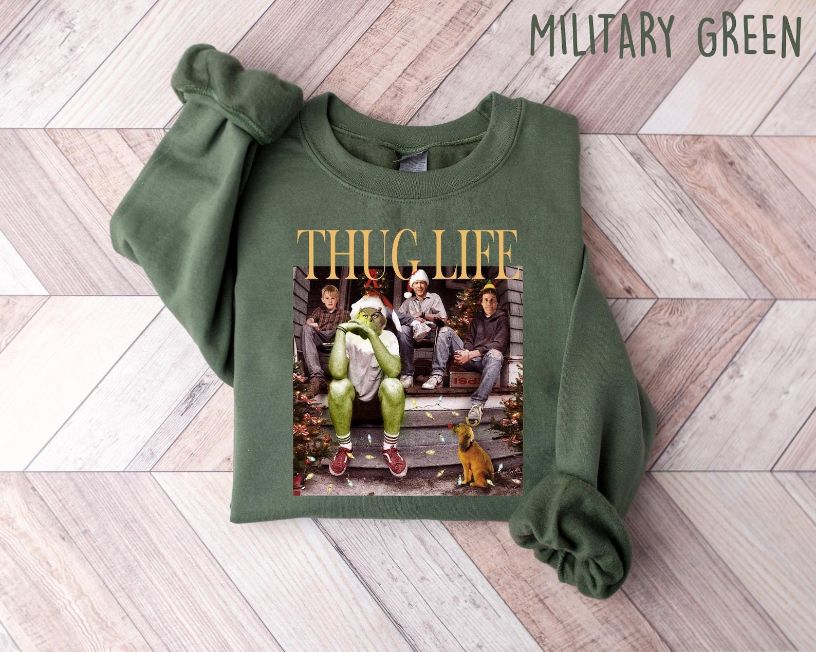 Thug Life Grinch Sweatshirt, Grinchmas Season Christmas Friends ...