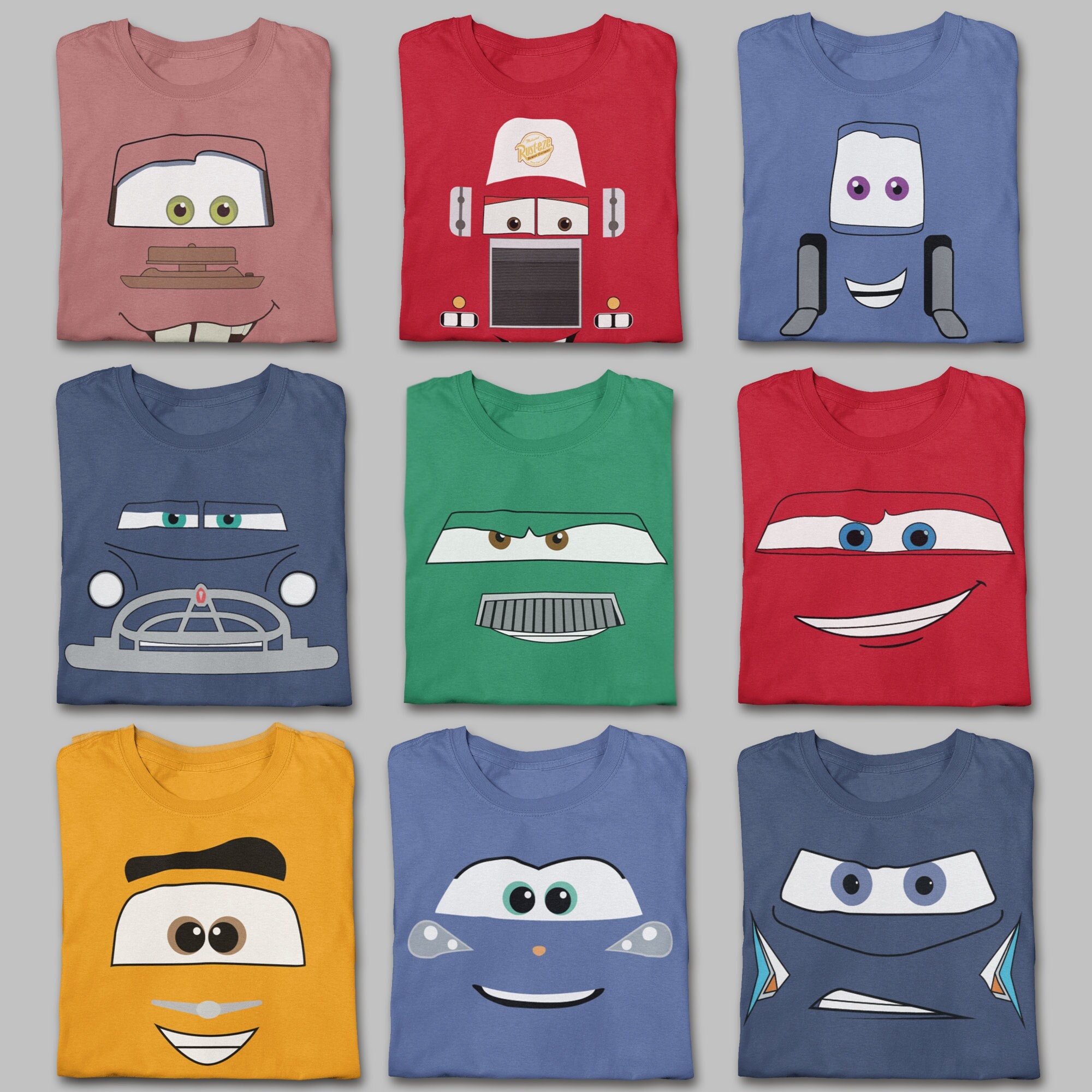 Cars Face Outline Custom Family Matching Shirts Cars Family - Etsy