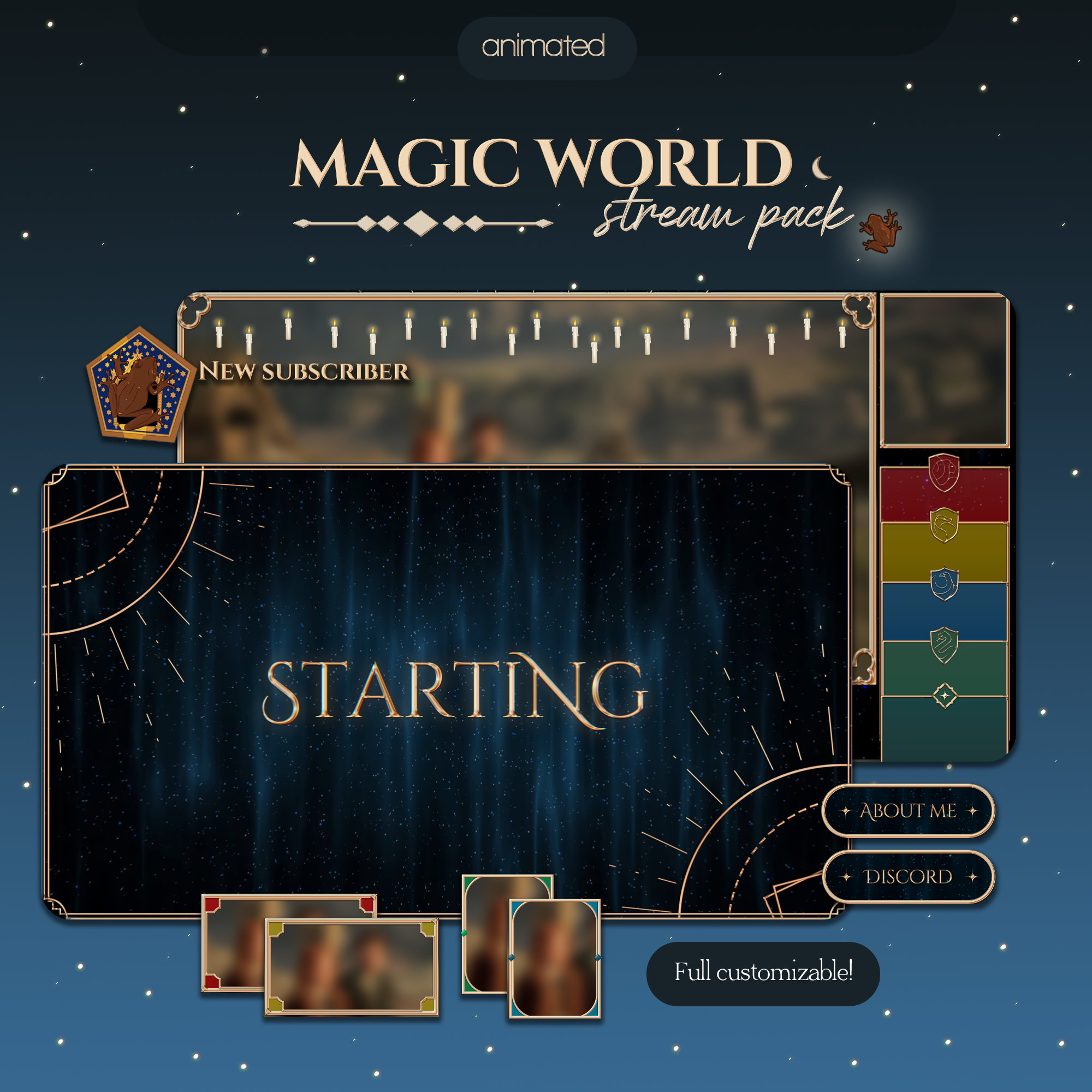 Stream Overlay Magic World Overlay / Twitch Overlay / Animated Alerts ...