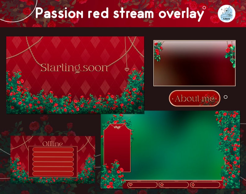 Stream Overlay Passion Red, Animated Twitch Overlay Pack, Streaming ...