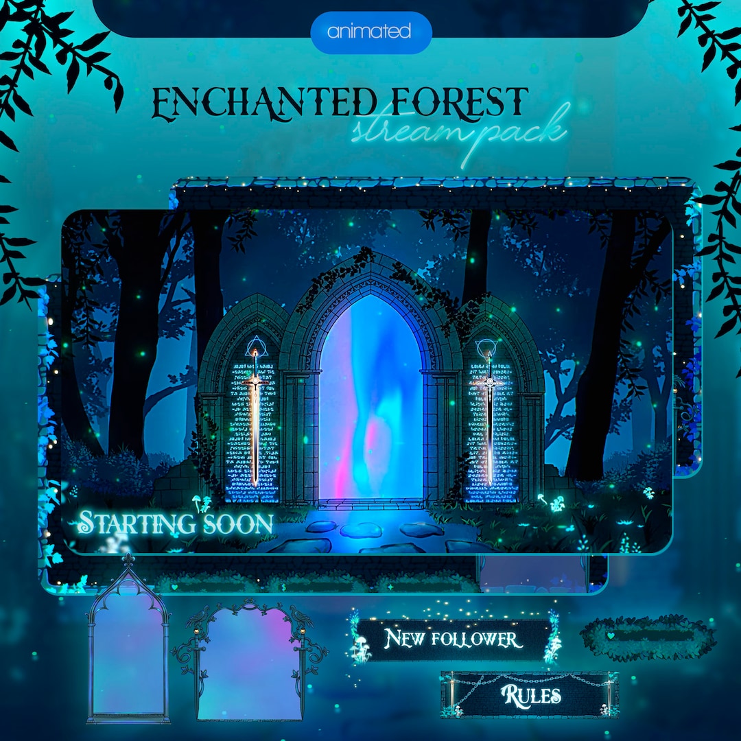 Enchanted Forest Stream Overlay | Magical Vtuber Pack | Animated Twitch ...