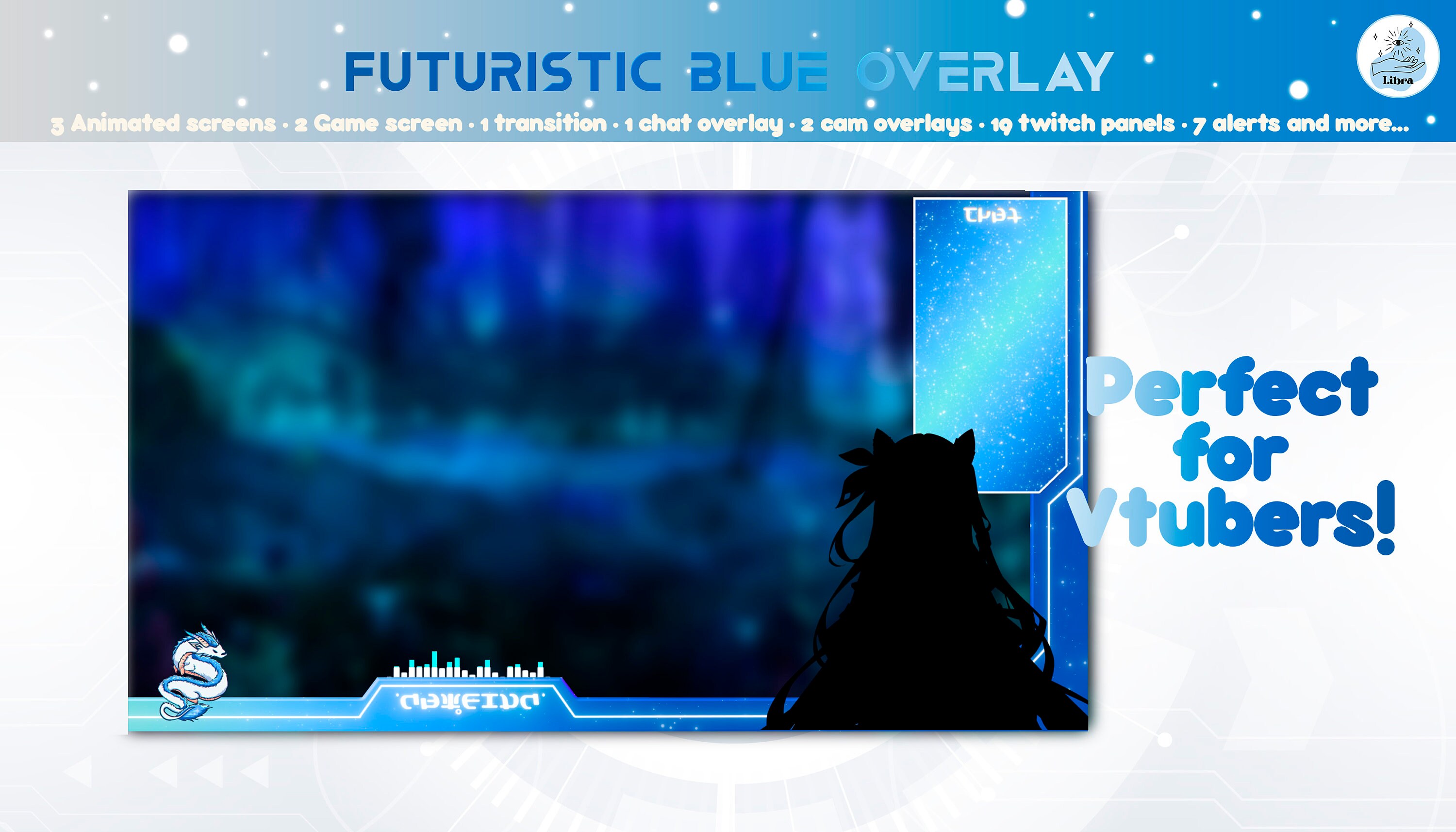 Futuristic Blue Overlay, Animated Streaming Pack Overlay, Twitch, Obs ...