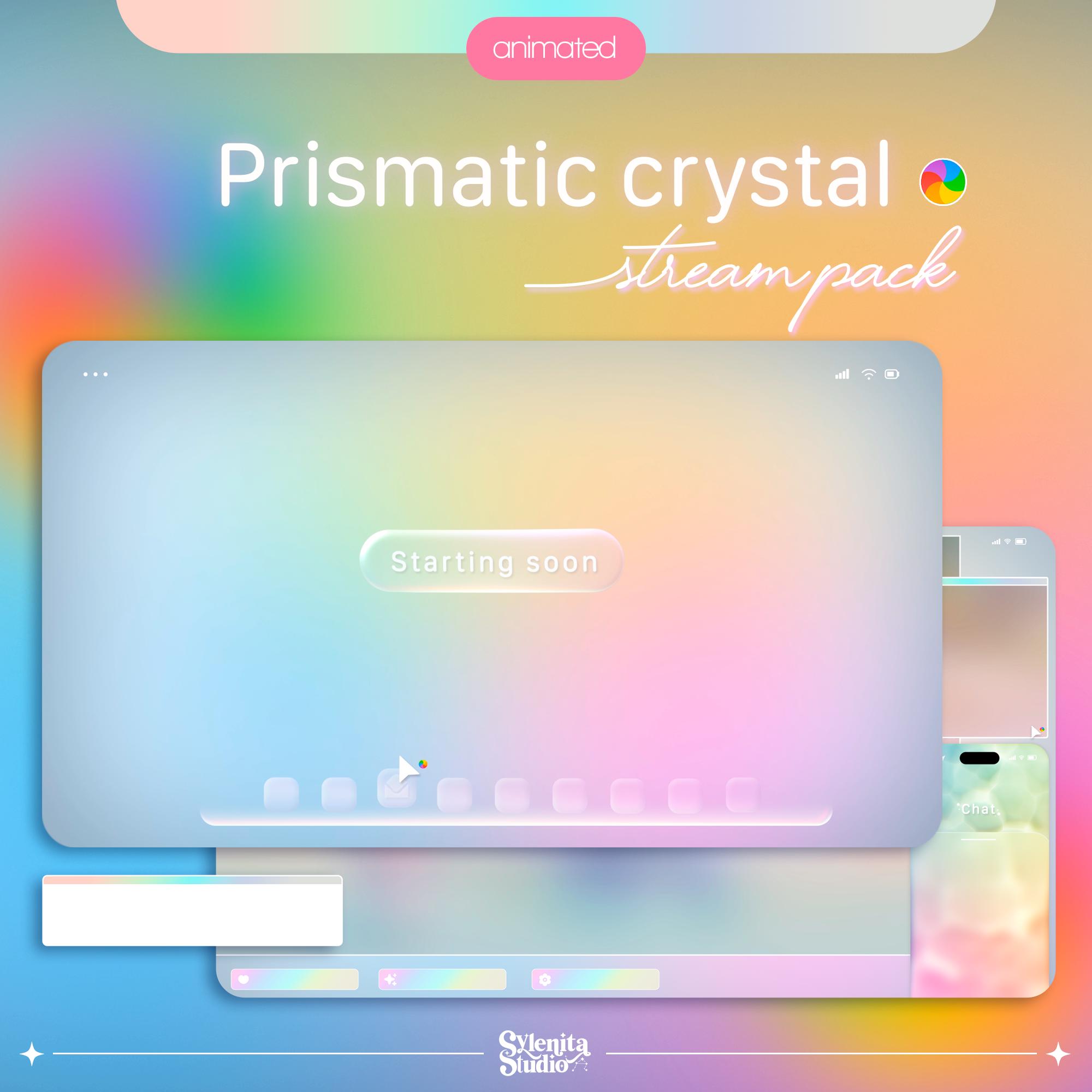 Prismatic Crystal Stream Overlay – Liquid Glass Style, Animated Vtuber ...