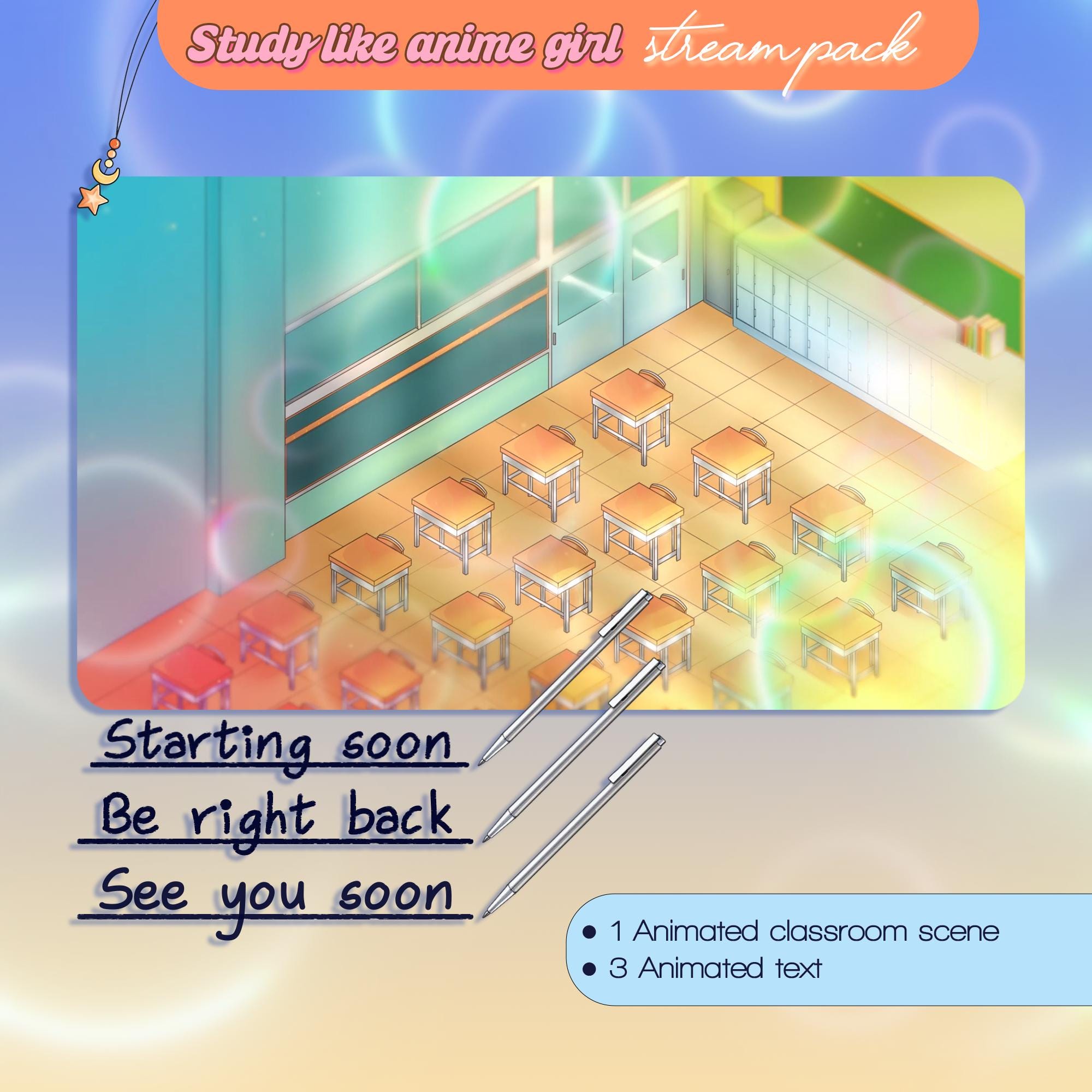 Study Like Anime Girl Overlay Stream Pack, Pomodoro Clock, Shojo Manga ...