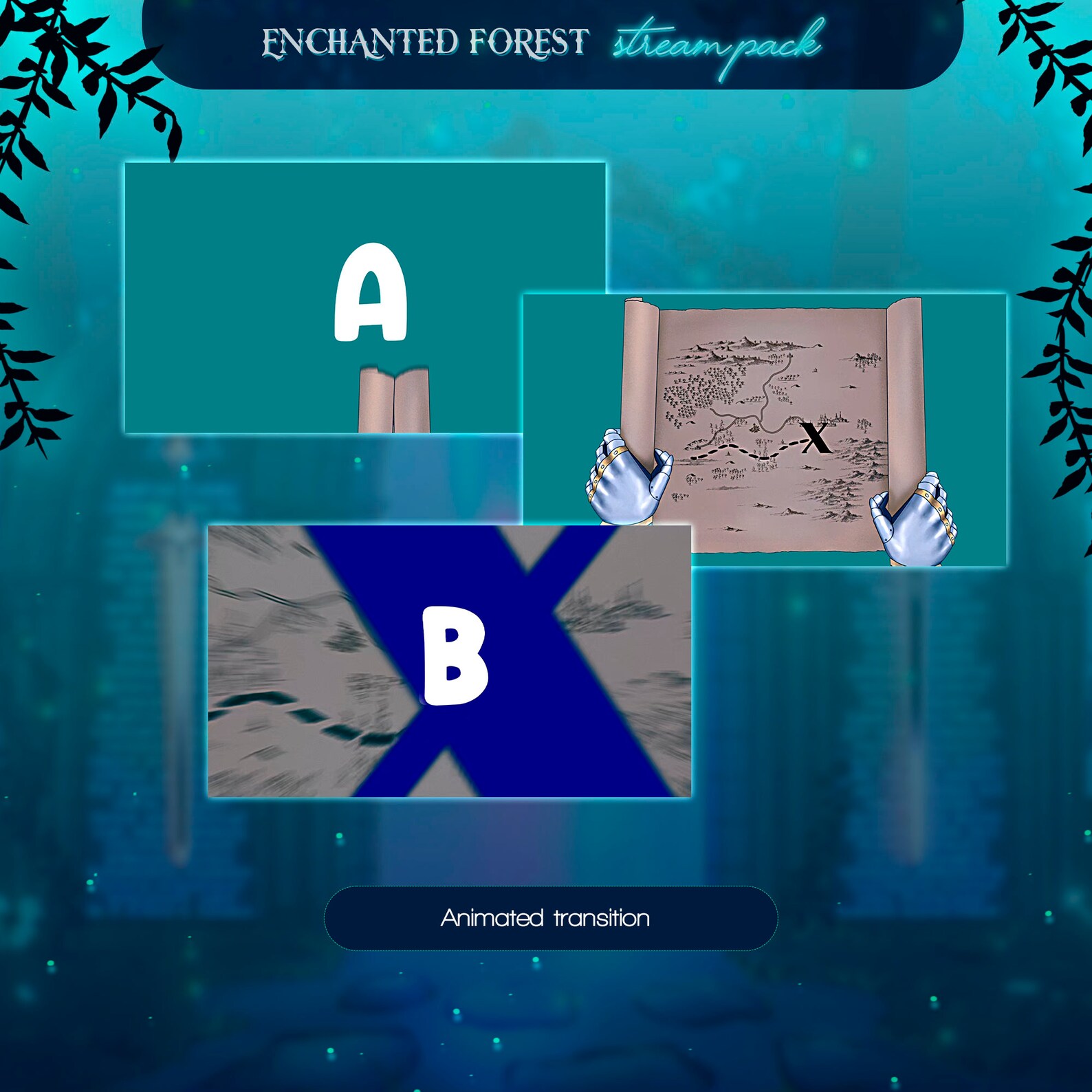 Enchanted Forest Stream Overlay Pack - Dark fantasy Twitch Aesthetic ...