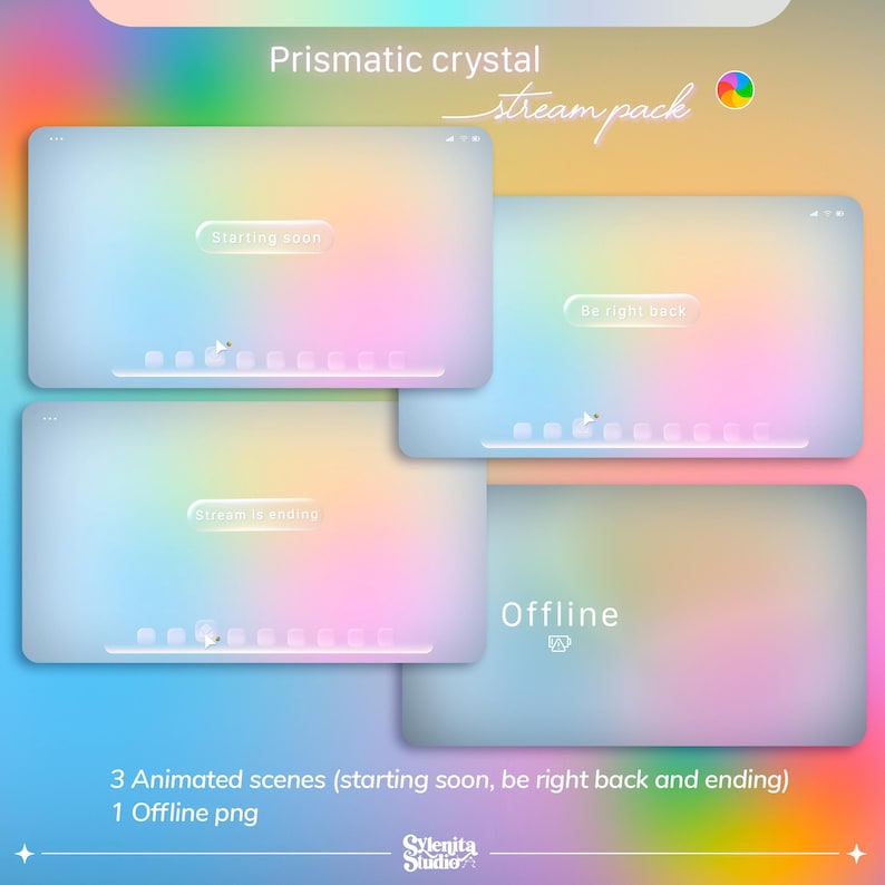Prismatic Crystal Stream Overlay – Liquid Glass Style, Animated Vtuber ...