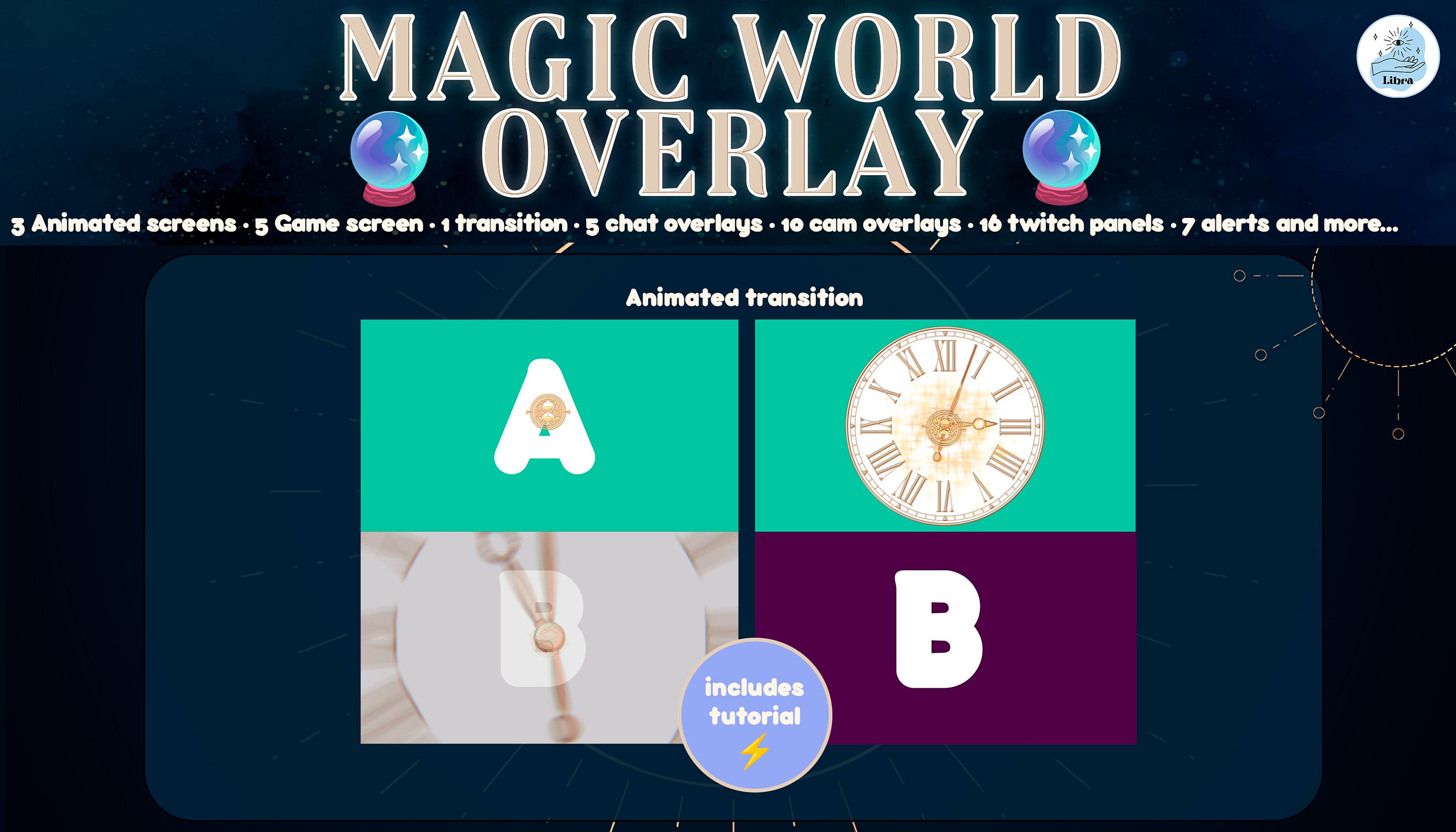 Stream Overlay Magic World Overlay / Twitch Overlay / Animated Alerts ...