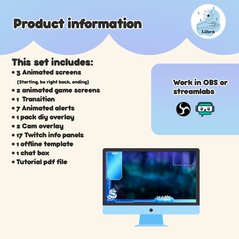 Blue & White Stream Overlay Set Modern Cyberpunk Design Animated for ...