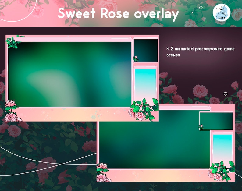 Sweet Rose Stream Overlay Animated Twitch Overlay Pack - Etsy