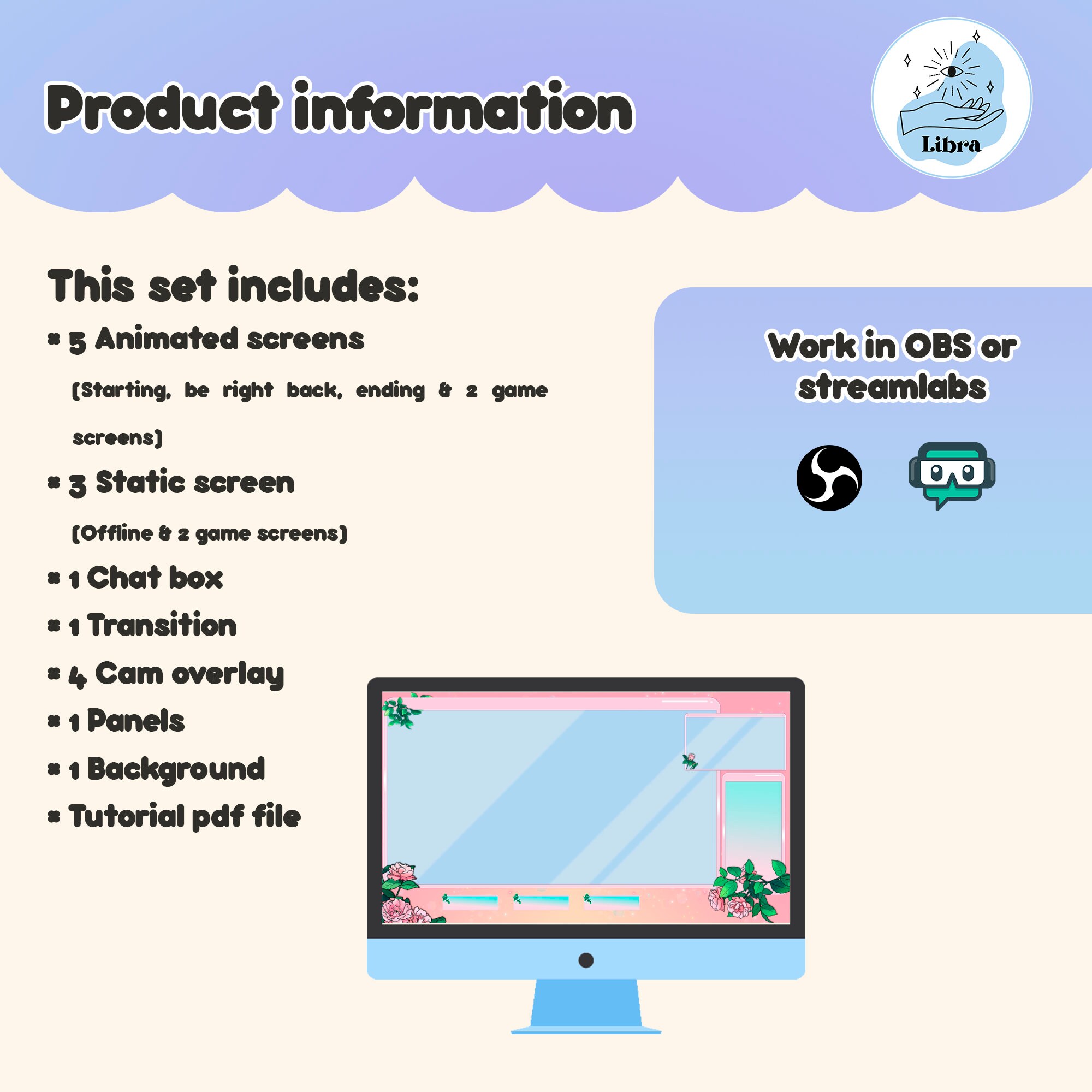 Sweet Rose Stream Overlay Animated Twitch Overlay Pack - Etsy