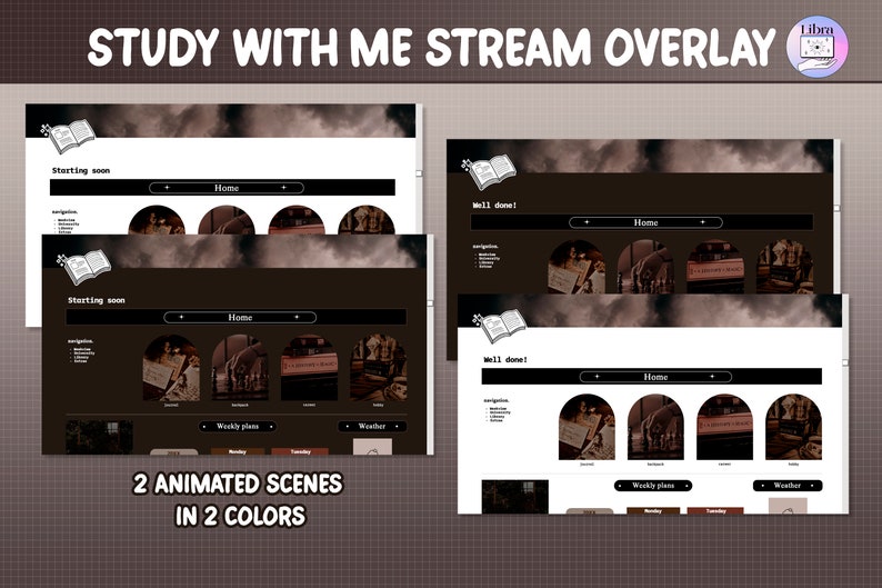 Cozy Autumn Study Stream: Notion Inspired Overlay, Minimalist Design, Pomodoro Clock, Dark ...