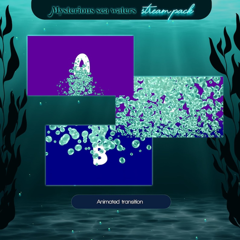 Underwater Stream Overlay | Dark Fantasy Mermaid Vtuber Pack | Animated ...