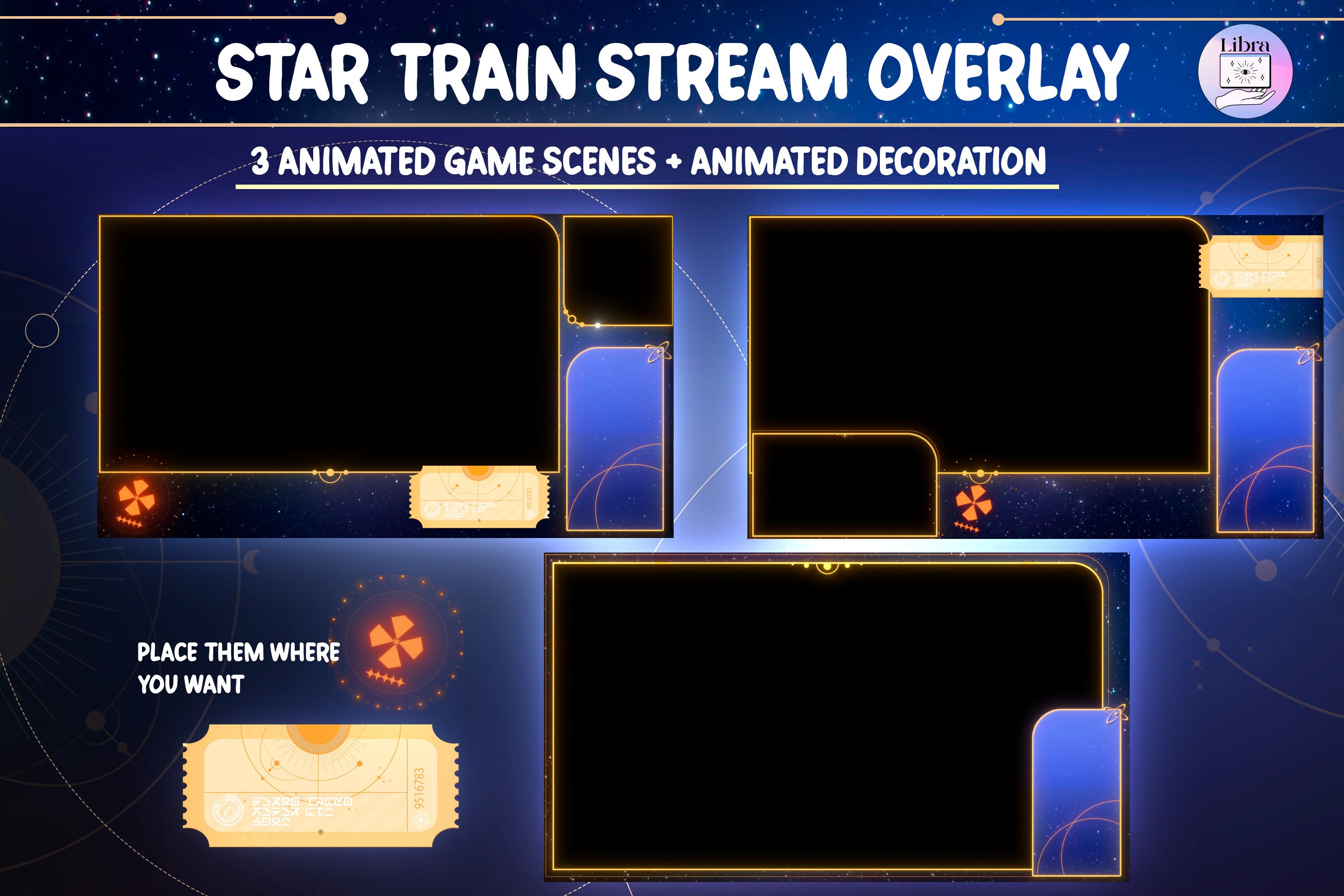 Stream Overlay Star Train, Animated Twitch Stream Overlay, Animated ...