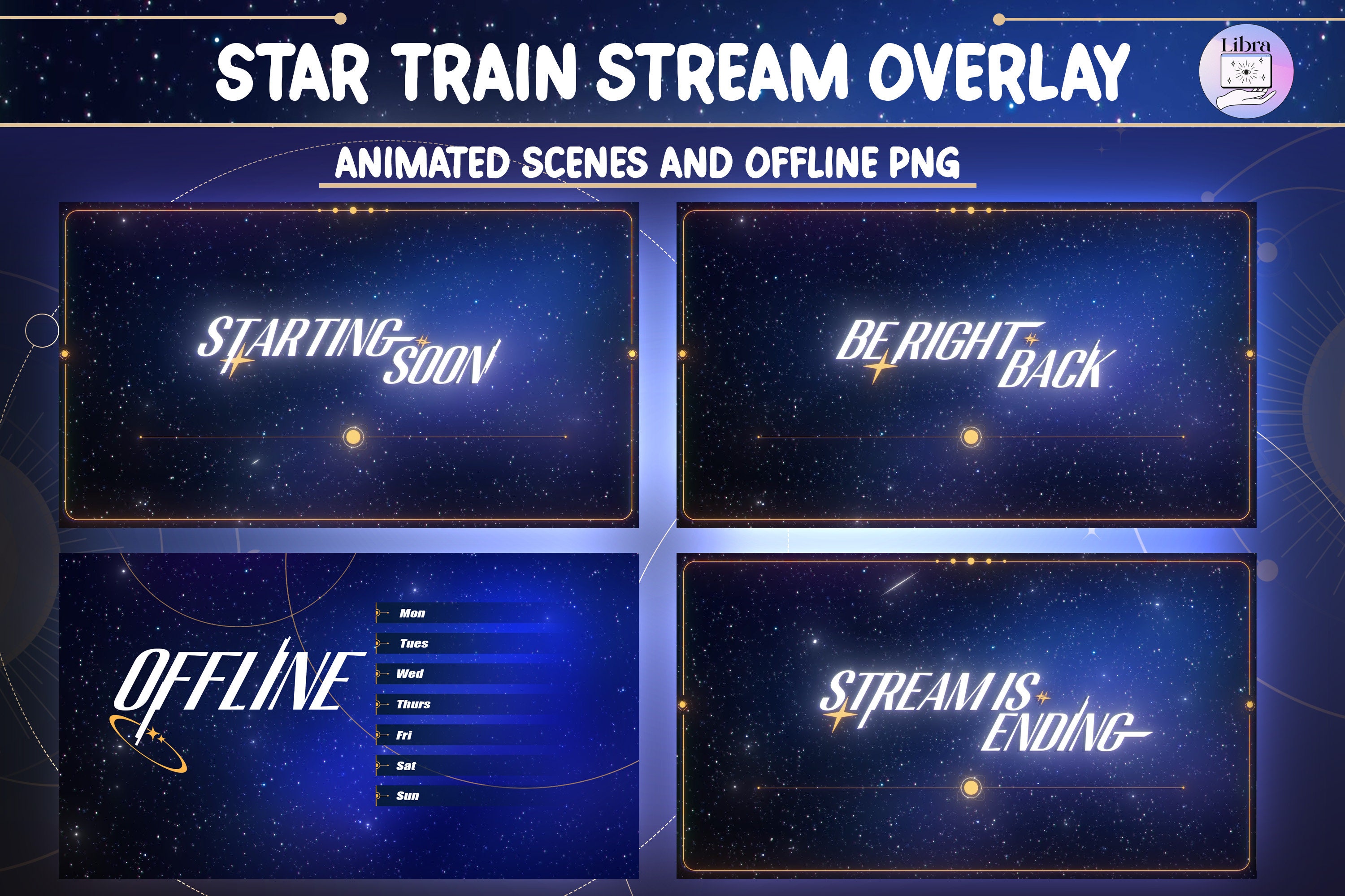 Stream Overlay Star Train, Animated Twitch Stream Overlay, Animated ...