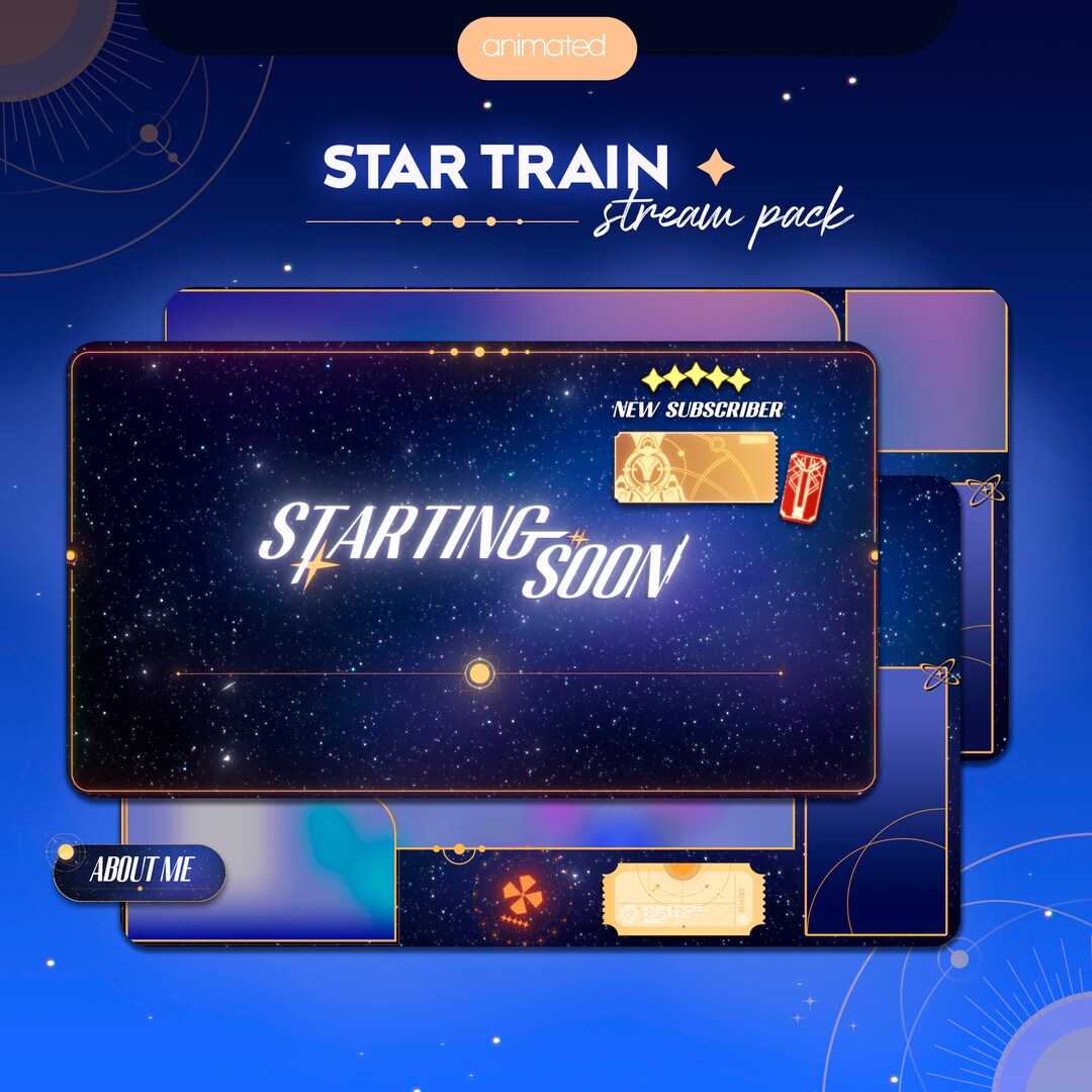 Stream Overlay Star Train, Animated Twitch Stream Overlay, Animated ...