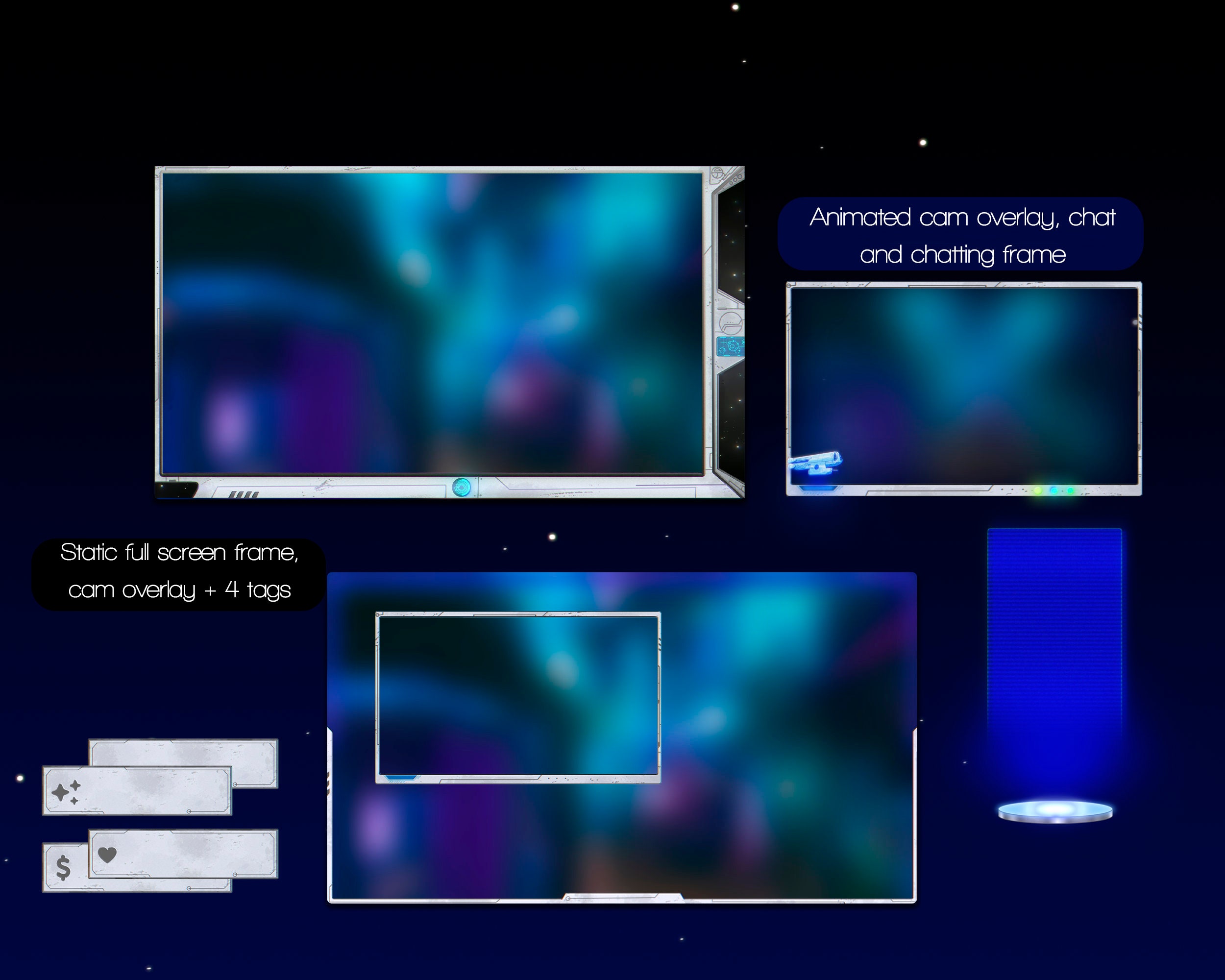 Stream Overlay Spaceship Starship, Animated Stream Pack / Galaxy - Etsy