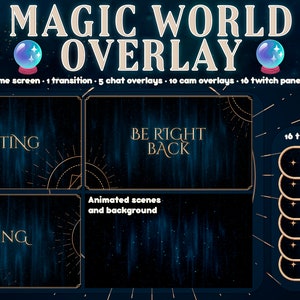 Stream Overlay Magic World Overlay / Twitch Overlay / Animated Alerts ...
