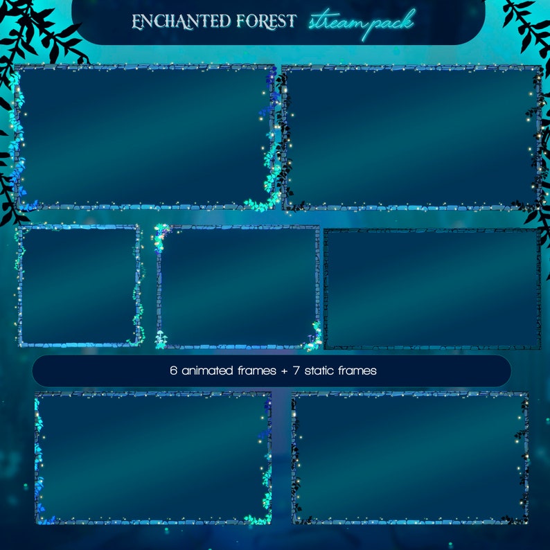 Enchanted Forest Stream Overlay Pack - Dark fantasy Twitch Aesthetic ...
