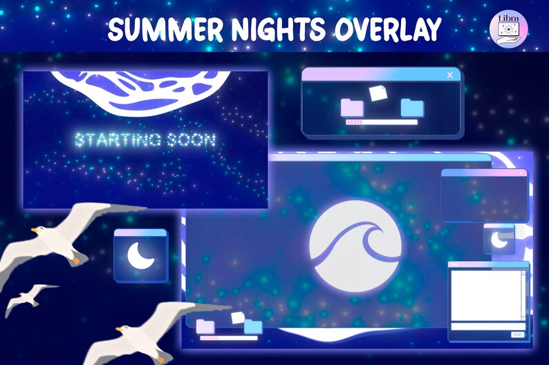 Stream Overlay Summer Nights, Animated Stream Overlay, Lofi Night Dark ...