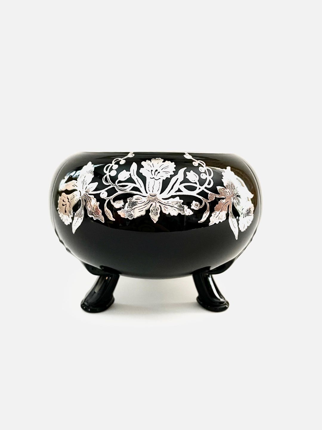 1950’s Viking Ebony Flowerlite Vase With Silver Daffodil Overlay - Etsy