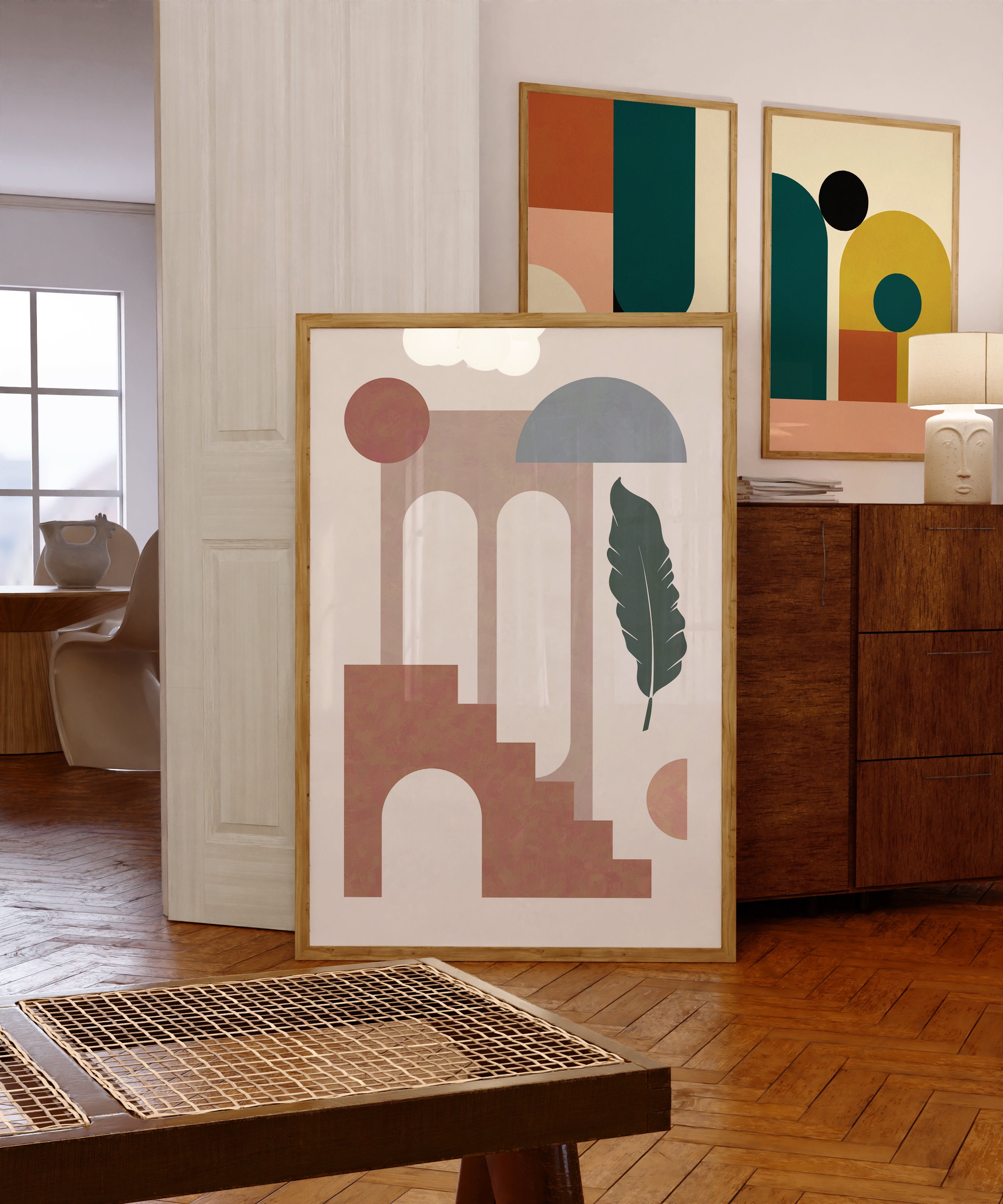 Geometric Wall Art Minimalist Poster Modern Home Decor Architectural ...