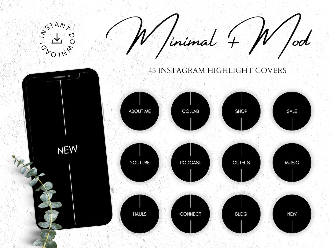 Editable Minimalist Instagram Story Covers. Neutral Instagram Story ...