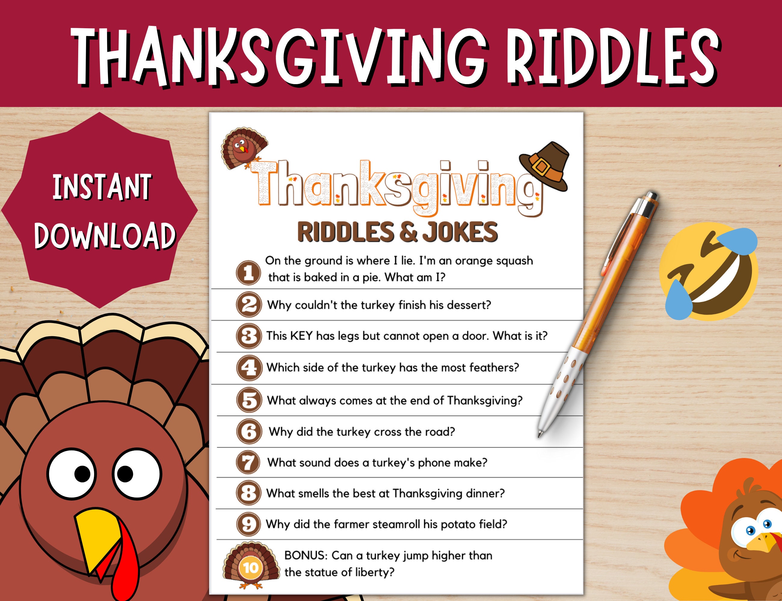 Thanksgiving Riddle Me This, Thanksgiving Trivia Game, Thanksgiving ...