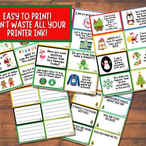 Printable Christmas Themed Lunchbox Notes for Kids, Christmas Note ...