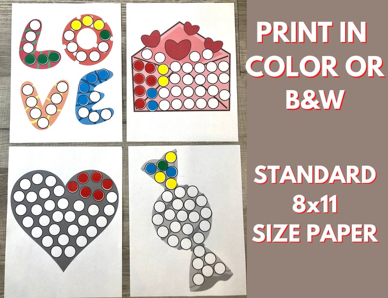 Valentine's Day Dot Activity Pack, Dot Marker Printable for Kids ...