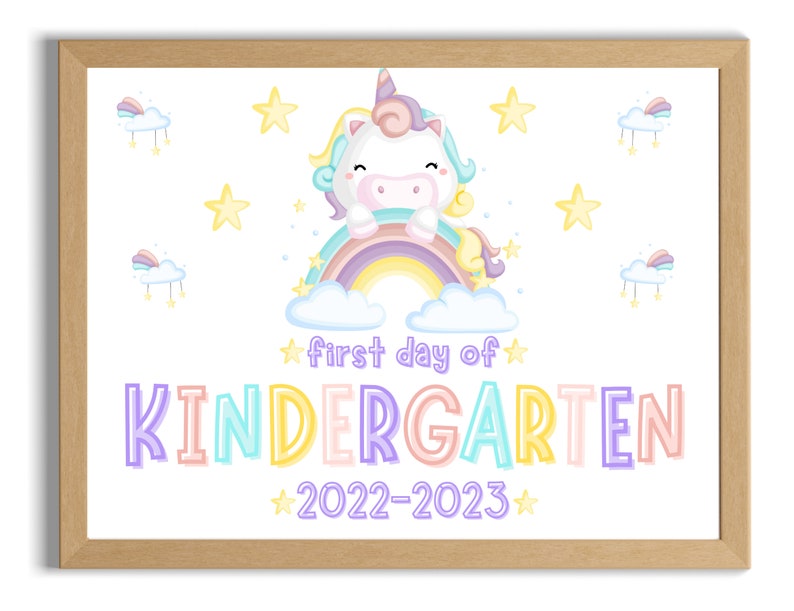 First Day of Kindergarten Sign First Day of School Sign First Day of ...