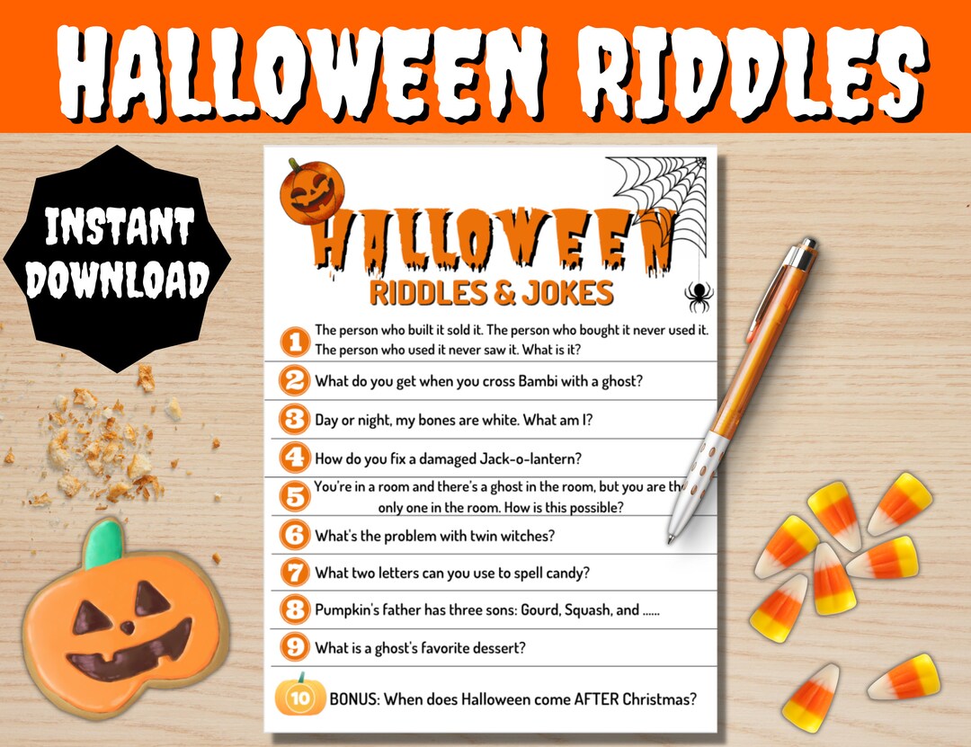 Halloween Riddle Me This, Halloween Trivia Game, Halloween Game for ...