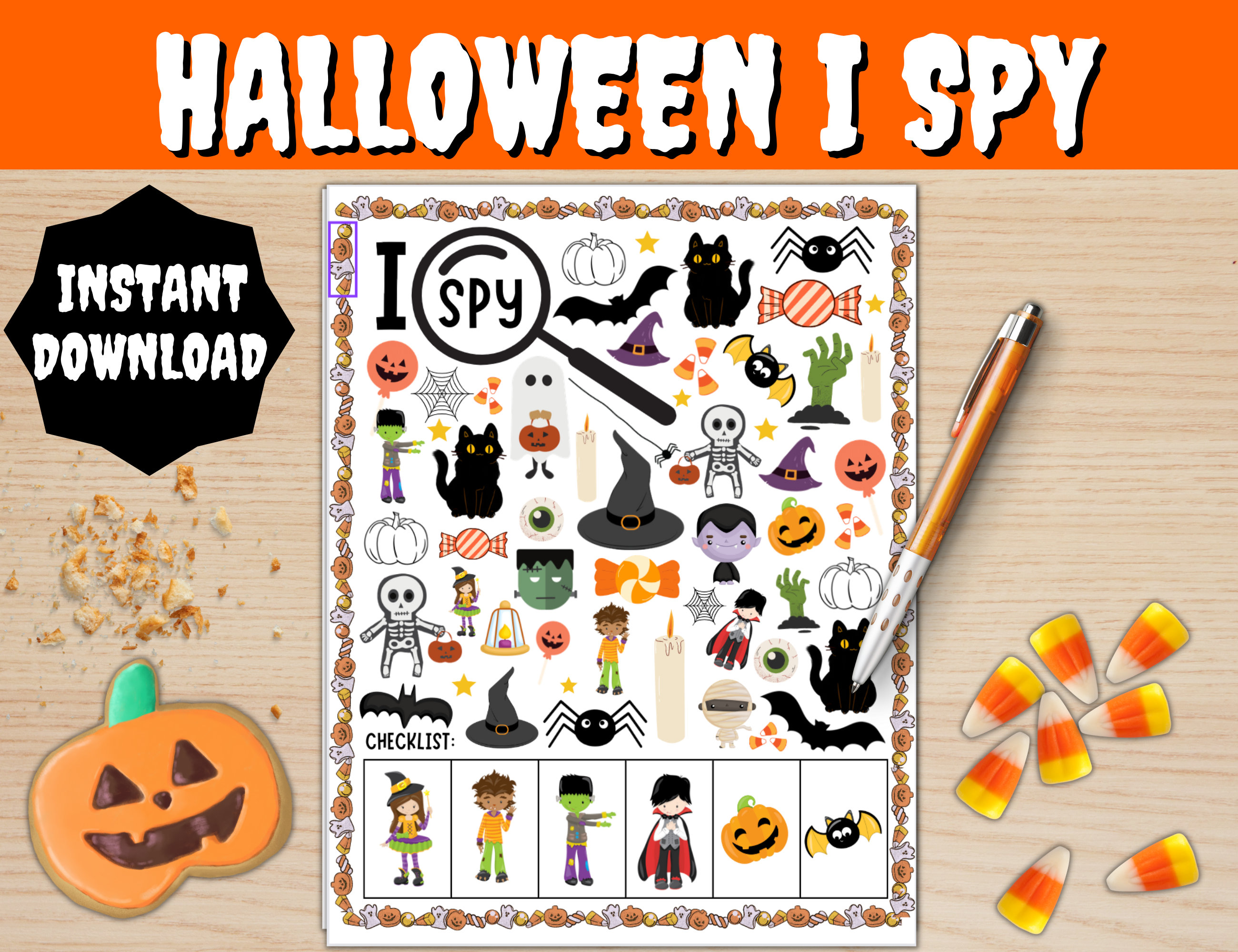 I Spy Halloween Game Printables, Kids Halloween Game, Halloween ...