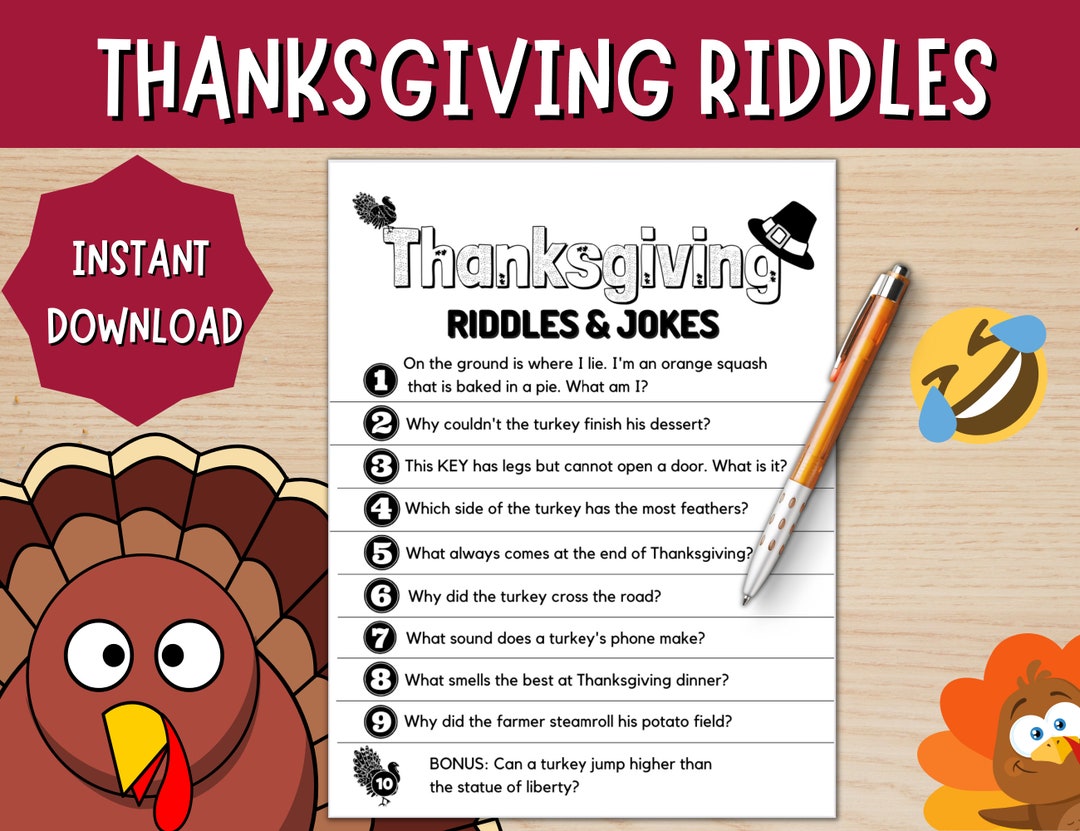 Thanksgiving Riddle Me This, Thanksgiving Trivia Game, Thanksgiving ...
