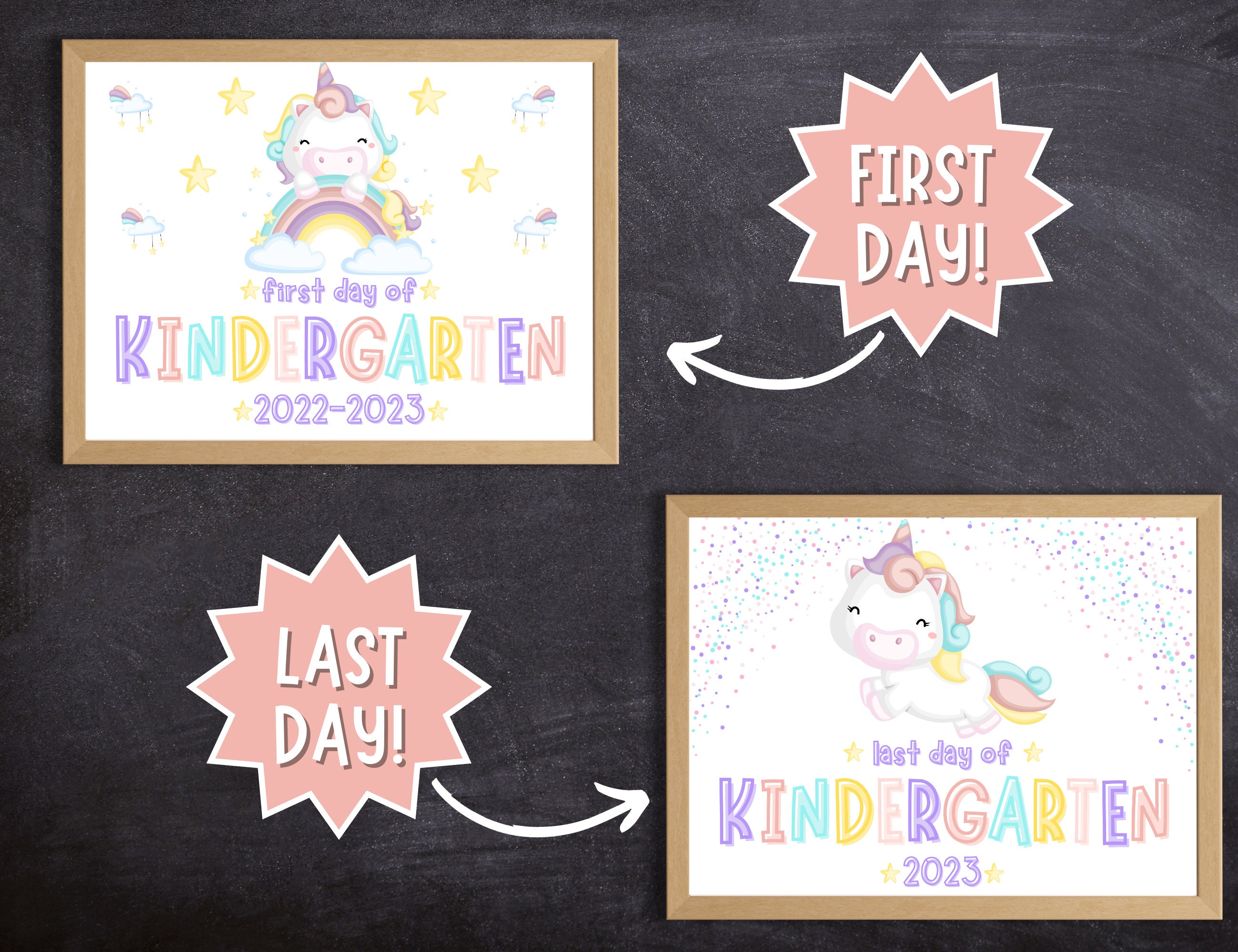 First Day of Kindergarten Sign First Day of School Sign First Day of ...