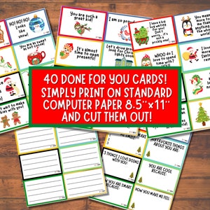 Printable Christmas Themed Lunchbox Notes for Kids, Christmas Note ...