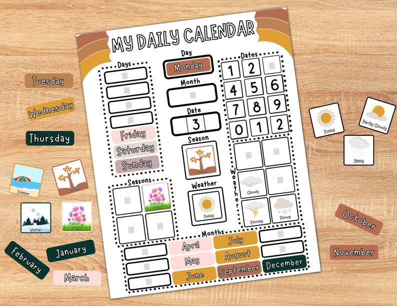 Circle Time Morning Board Homeschool Calendar Kids Daily Calendar ...